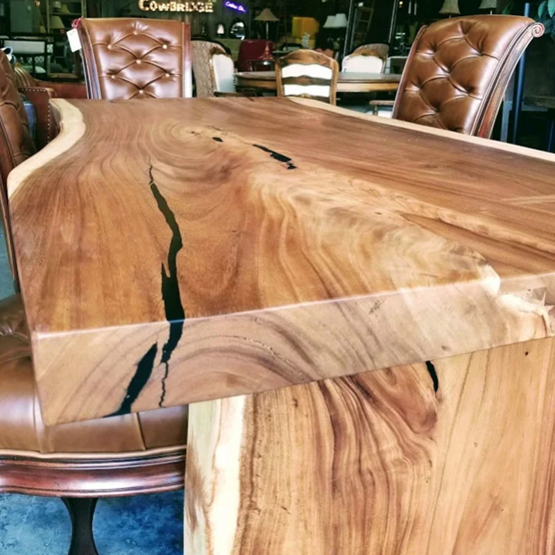 Live Edge Table Wood Legs - Cowbridge Furniture